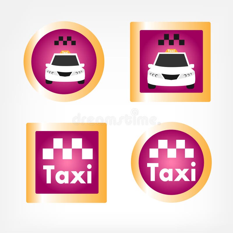 Set of various taxi icons stock vector. Illustration of motion - 26877792
