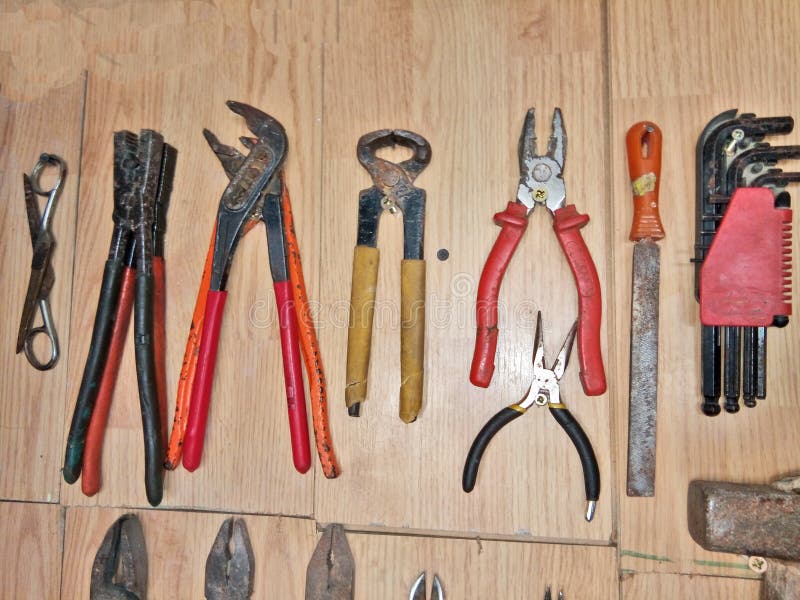 Set with Various Tools - Patent, Hammer, Pliers, Adjustable Wrenches ...