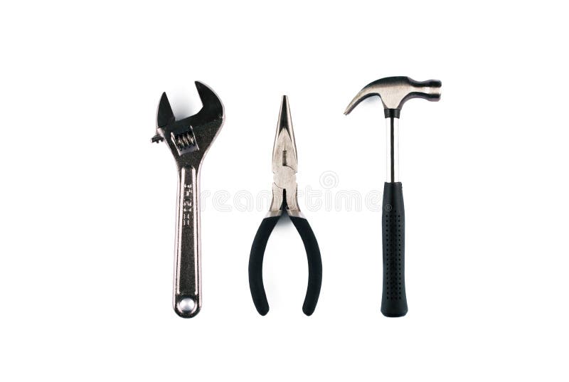 Set of Various Tools on White Background. Stock Photo - Image of ...