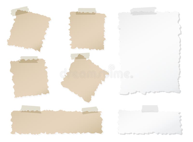 Set of Various Torn Note Papers with Adhesive Stock Vector ...