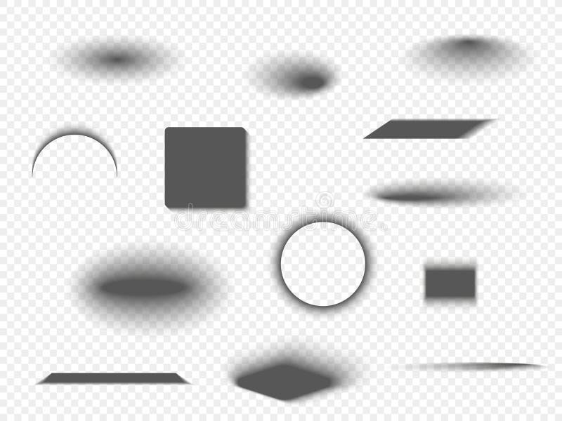 Set of Various Transparent Shadows Stock Illustration - Illustration of ...