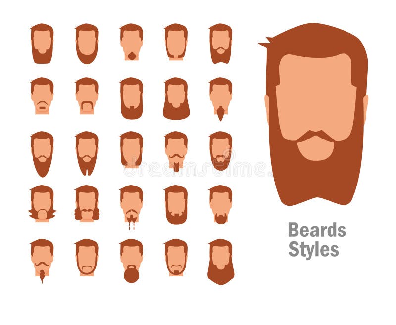 Set with Various Types of Beards. Stock Vector - Illustration of ...