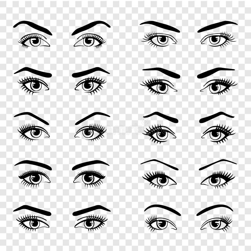 Various Types Woman Eyes Set Vector Eye Stock Illustrations – 22 ...