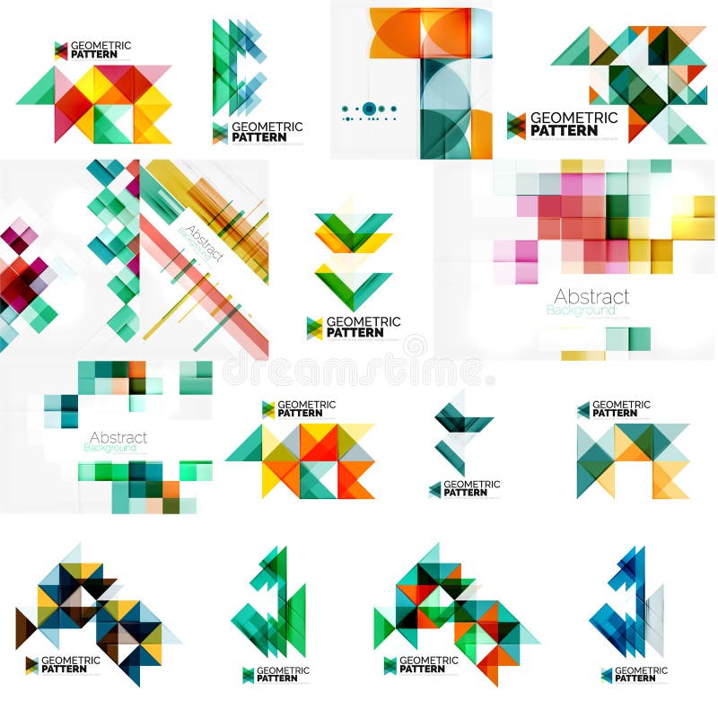 Set of Various Universal Geometric Layouts - Stock Illustration ...