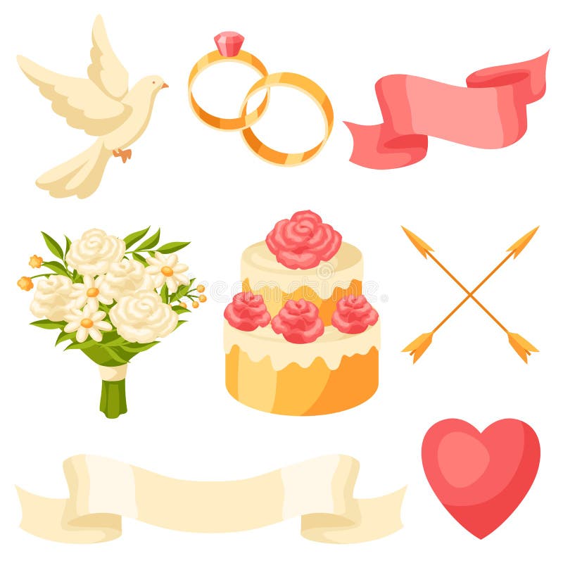 Wedding Objects Seamless Pattern. Stock Vector - Illustration of ...