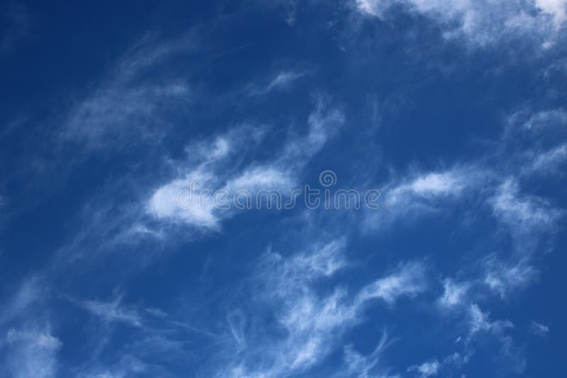 Set of Various White Wispy Clouds in Blue Sky Stock Image - Image of ...