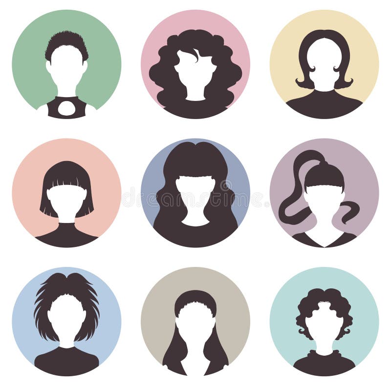 Set of Various Women Heads, Icons, Avatars Stock Vector - Illustration ...