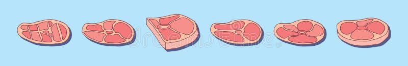 Set of Veal Cartoon Icon Design Template with Various Models. Vector ...