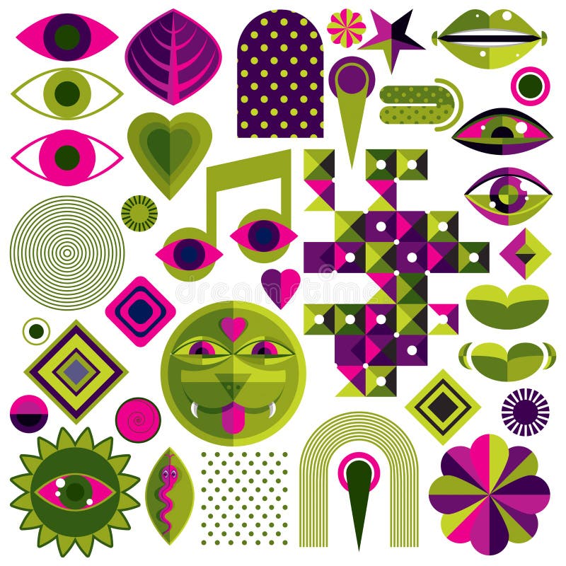 Set of Vector Abstract Art Symbols, Different Modern Style Graph Stock ...