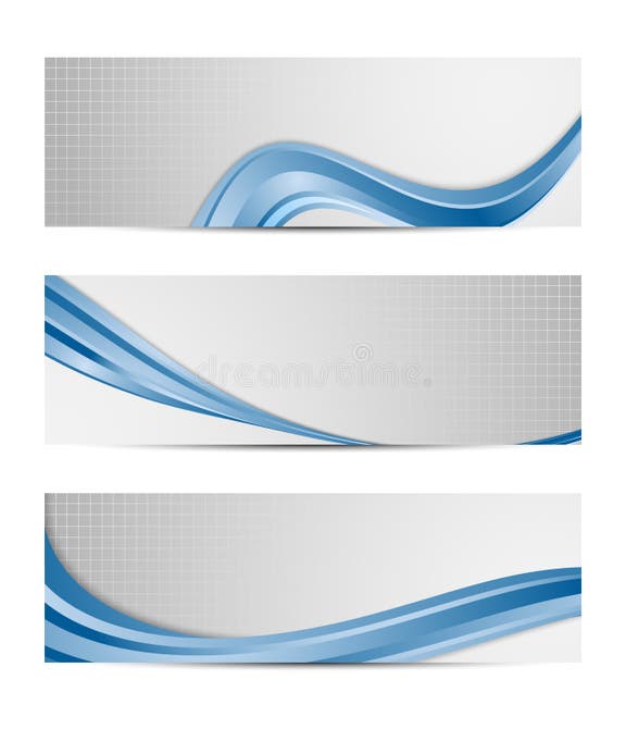 Set of Vector Abstract Blue Wave Design Banner Stock Vector ...