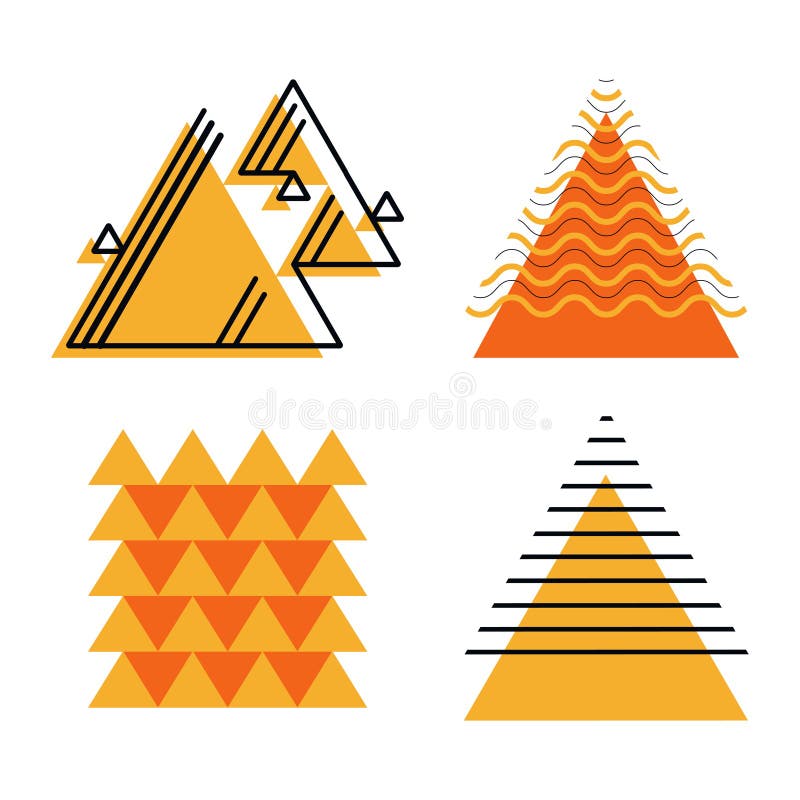 Set of Vector Abstract Contrasting Geometric Shapes. Decorated ...