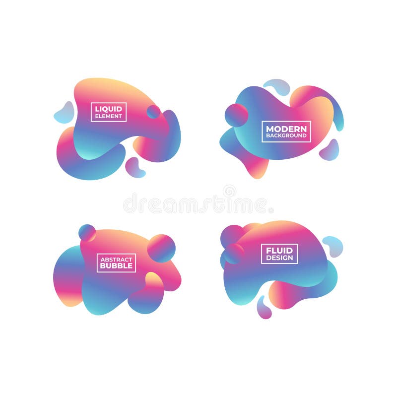 Set of Vector Abstract Liquid Shape Graphic Elements. Stock Vector ...