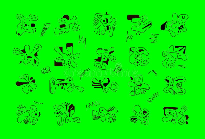 Set of Vector Abstract Objects, Unusual Shapes Stock Vector ...