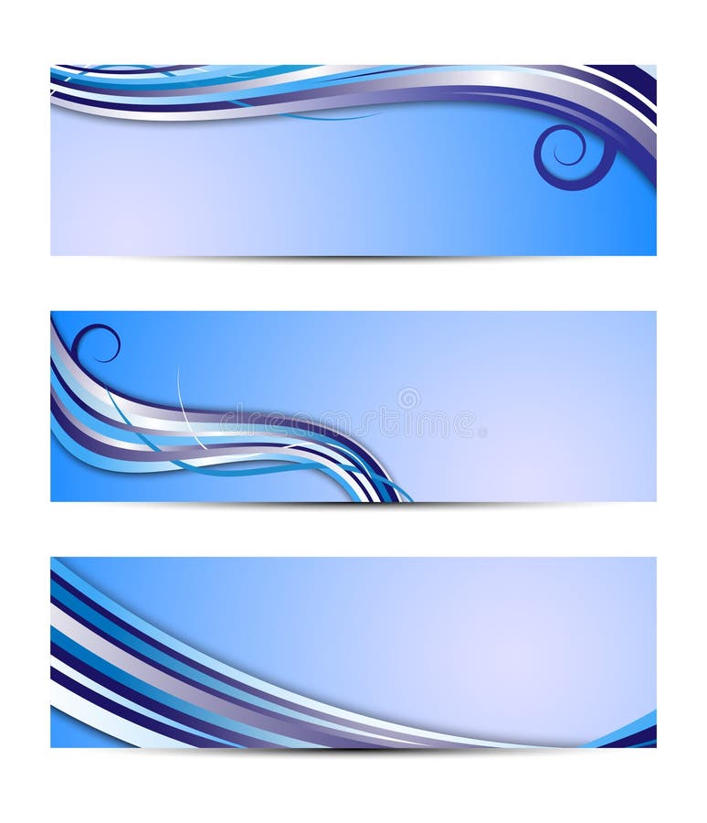 Set of Vector Abstract Water Wave Design Banner Stock Vector ...