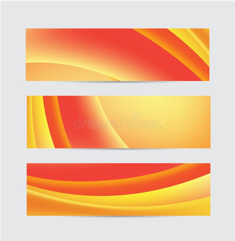 Set of Vector Abstract Wavy Banners Stock Vector - Illustration of ...