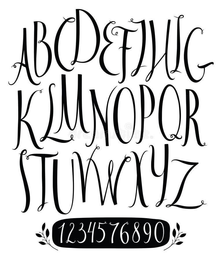 Calligraphy Alphabet Numbers Stock Illustrations – 7,022 Calligraphy ...