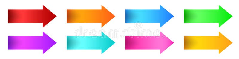 Set of Vector Arrows. Colorful Bright Arrows Stock Illustration ...