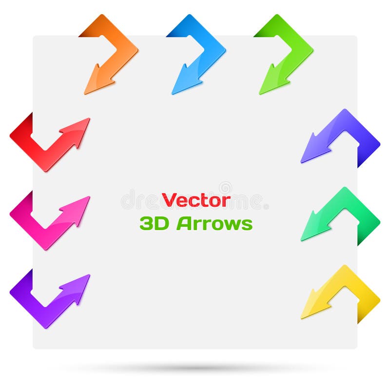 Set Vector Arrows in the Form of Paper Stickers Stock Vector ...
