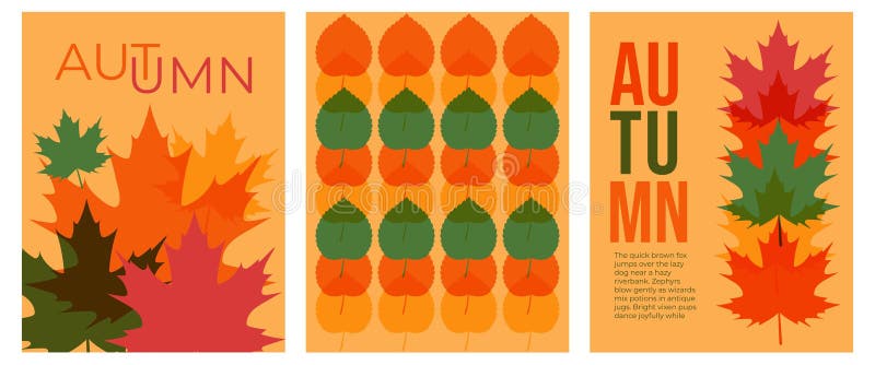 Set of Vector Autumn Posters, Cards, Banners, Templates for Social ...