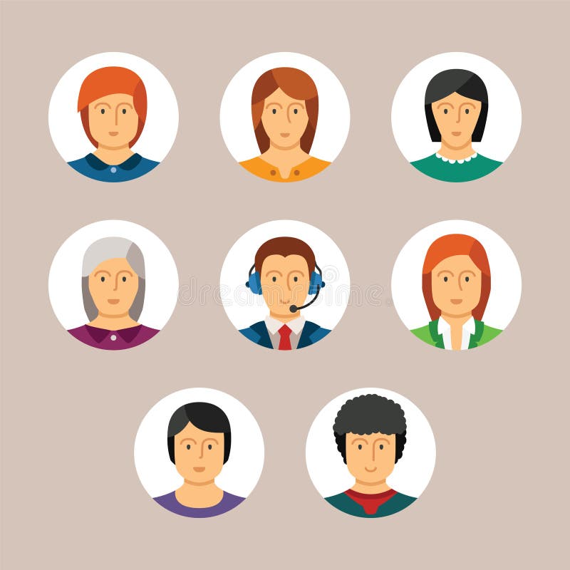 Set of Vector Avatars and Characters in Flat Style Stock Vector ...