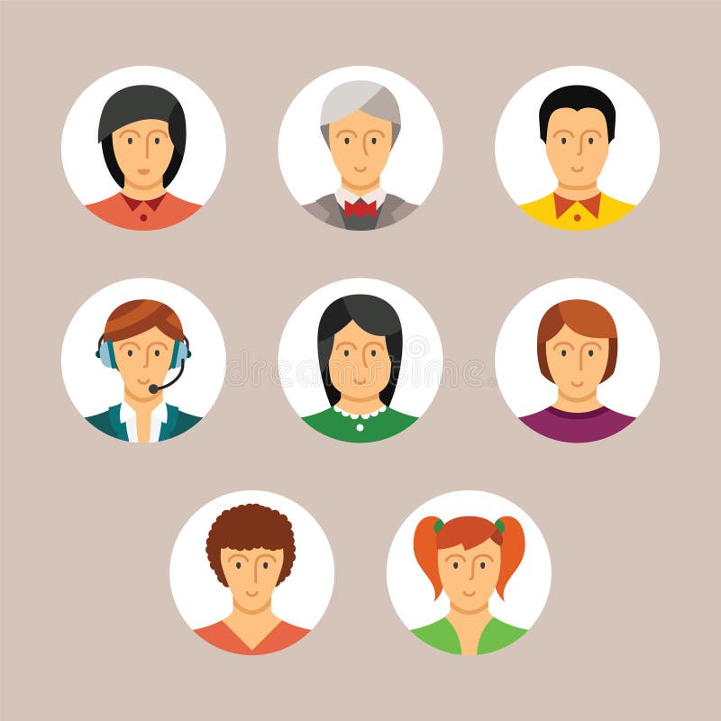 Set of Vector Avatars and Characters in Flat Style Stock Vector ...