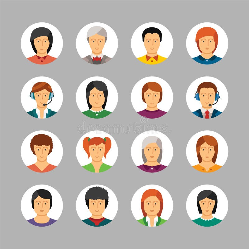 Set of Vector Avatars and Characters in Flat Style Stock Vector ...