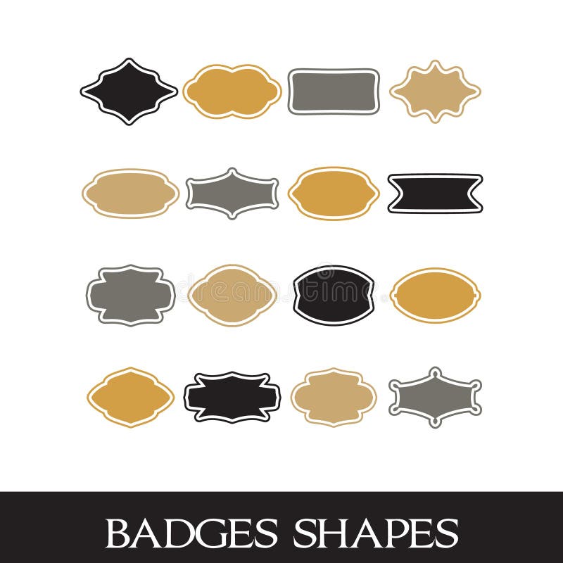 Set Vector 1.Badges Shapes, Symmetrical Designs and Shapes for Emblems ...