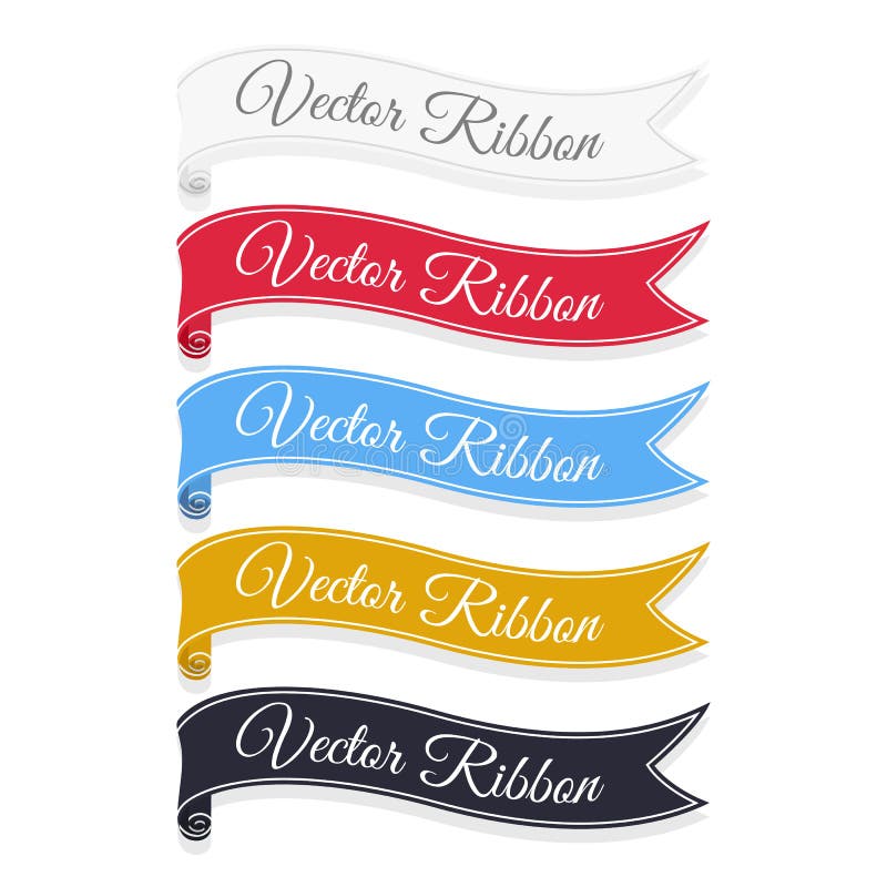 Set of Vector Banner Ribbons. Stock Vector - Illustration of cartoon ...
