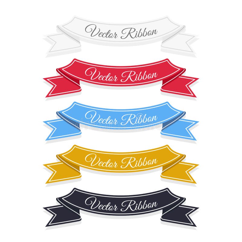 Set of Vector Banner Ribbons. Stock Vector - Illustration of band ...