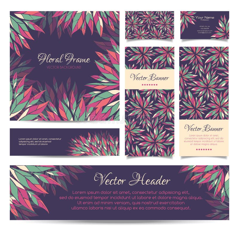 Set of Vector Banners, Business Card, Frame and Stock Vector ...