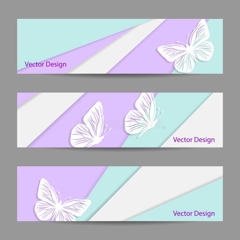 A set of vector banners stock vector. Illustration of butterfly - 68204820