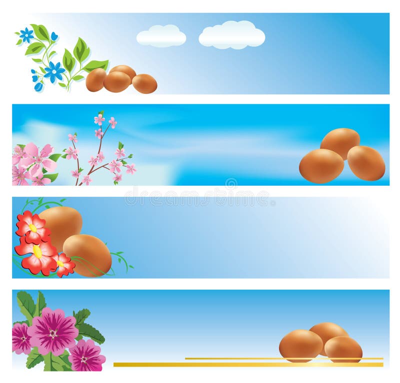 Set of Vector Backgrounds with Easter Theme Stock Vector - Illustration ...