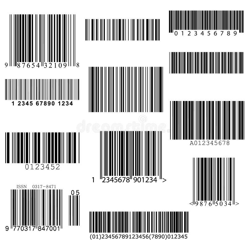 Set of vector barcode stock illustration. Illustration of inventory ...