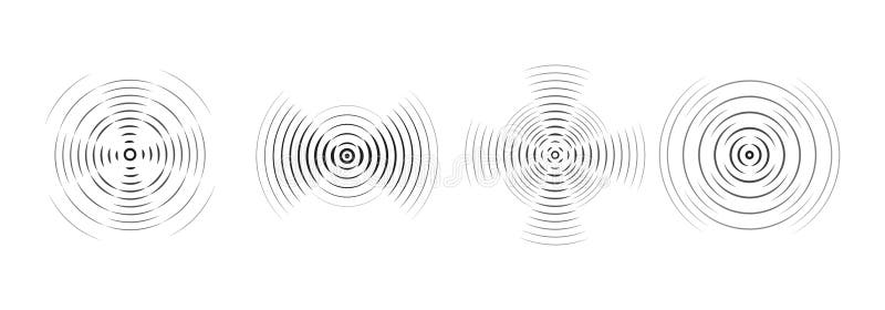 Set of Vector Black Rings with Sound Waves, Interrupted Lines and Dots ...