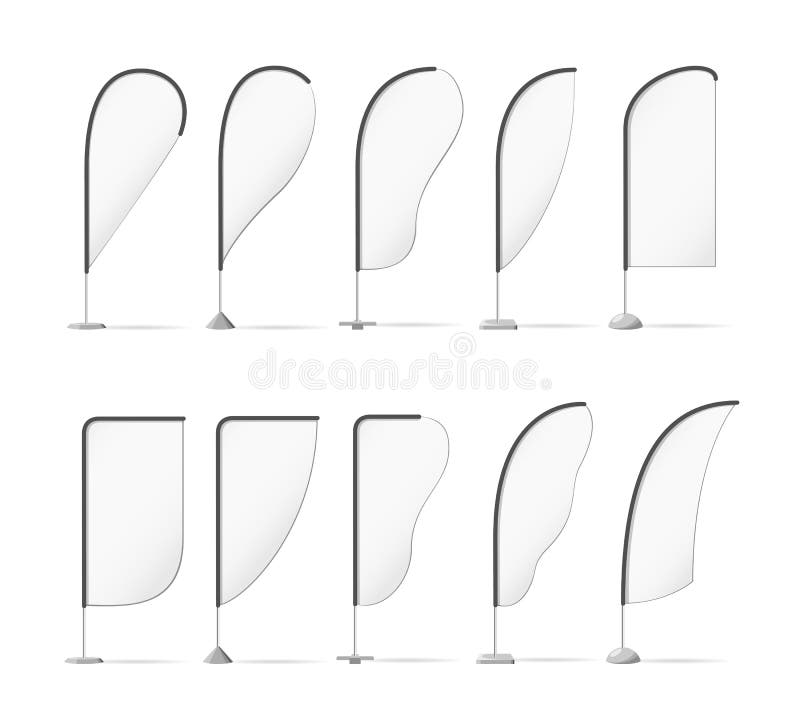 Set of Vector Blank Advertising Beach Flags Stock Vector - Illustration ...