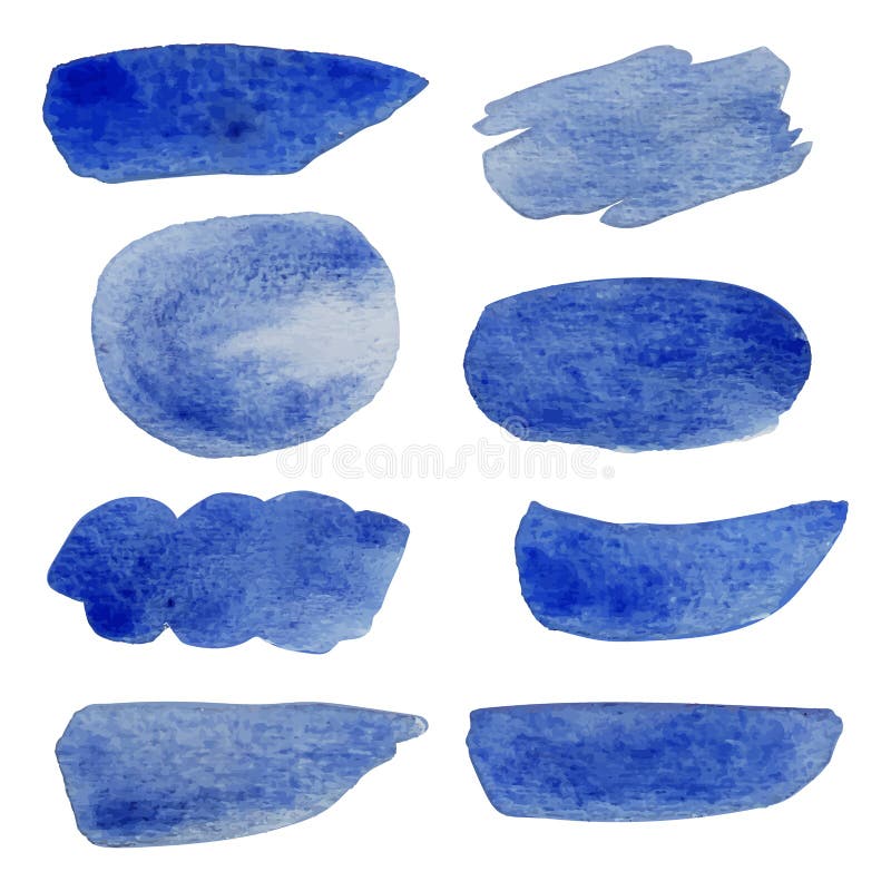Blue Watercolor Patch Background Vector Collection Stock Vector ...