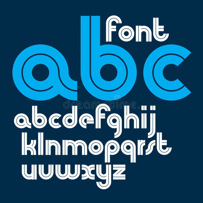 Set of Vector Bold Lower Case Alphabet Letters with White Lines, Best ...