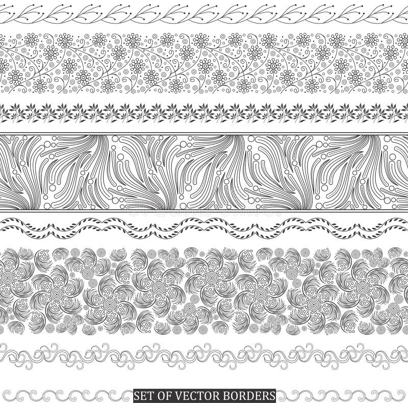 Set of vector borders stock vector. Illustration of abstract - 26183021