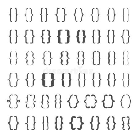 Set of Vector Braces or Curly Brackets Icon Stock Vector - Illustration ...