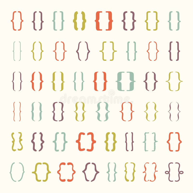 Set of Vector Braces or Curly Brackets Icon Stock Vector - Illustration ...