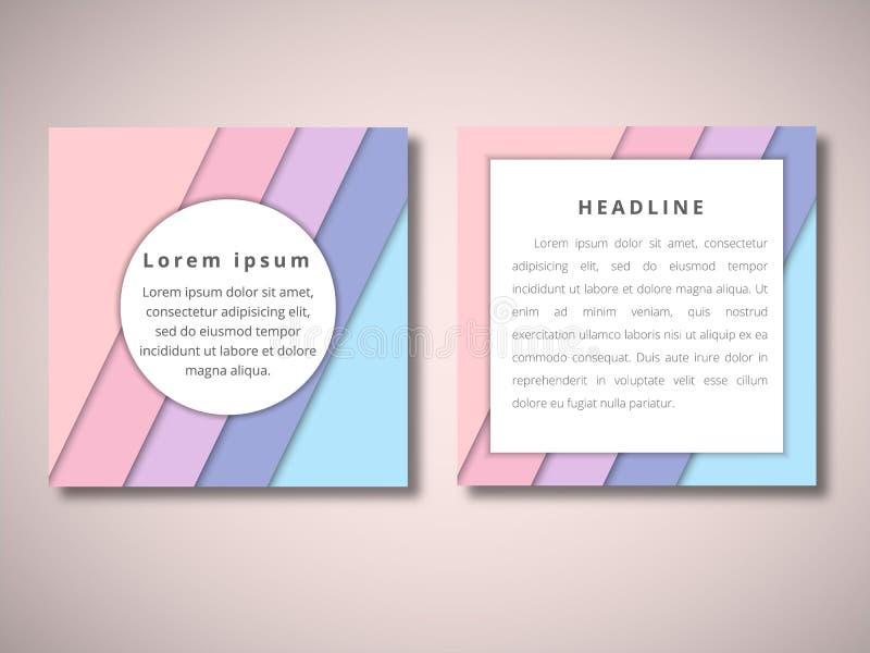 Set of Vector Brochure Front and Back Side Templates in Abstract Style ...