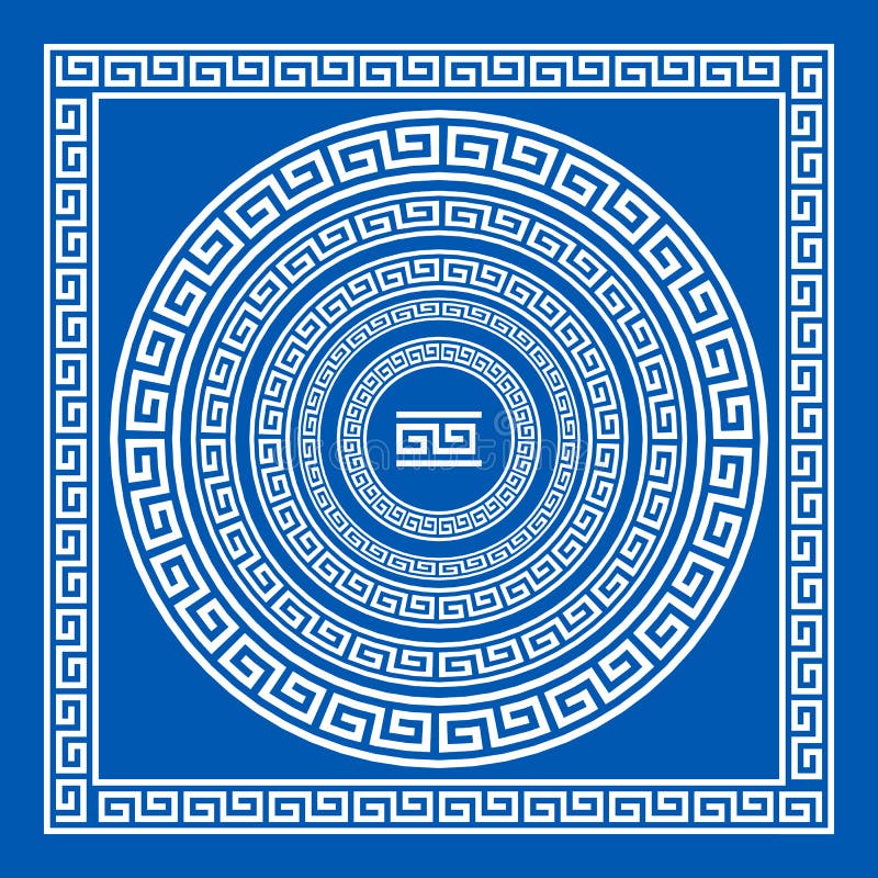 Set 3 Brushes Greek Meander Patterns Stock Vector - Illustration of ...