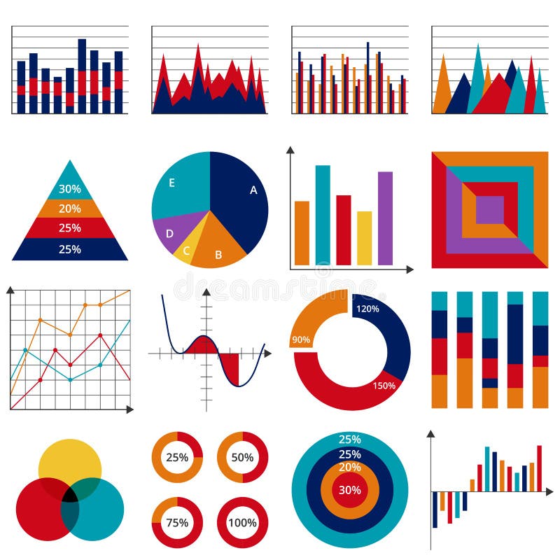 Set of Vector Business Charts Stock Vector - Illustration of financial ...