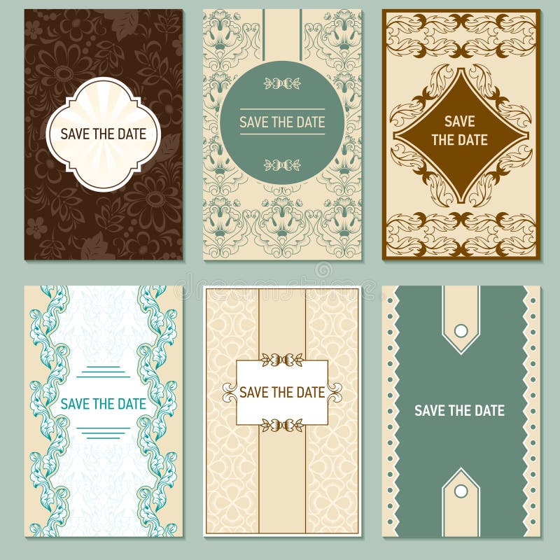 Set of Vector Card Templates Stock Vector - Illustration of typescript ...