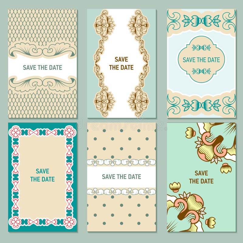 Set of Vector Card Templates Stock Vector - Illustration of classic ...
