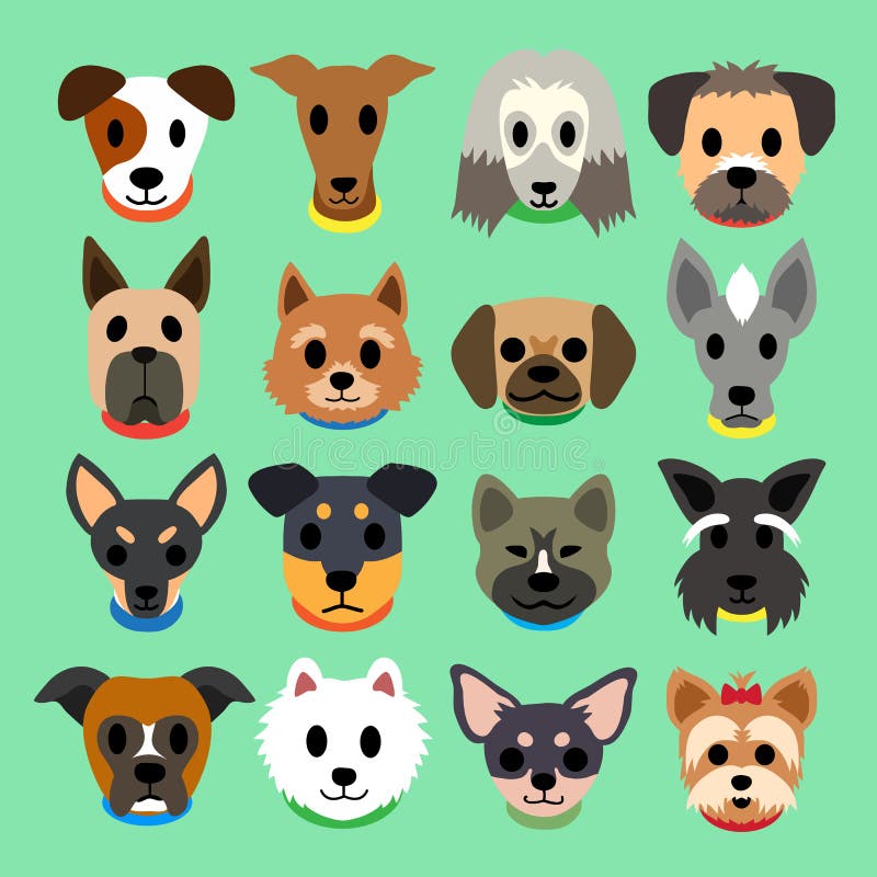 Set of vector cartoon dogs stock vector. Illustration of collection ...