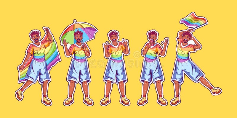 Set Vector Cartoon Pride Character Isolated Illustration Stock Vector ...