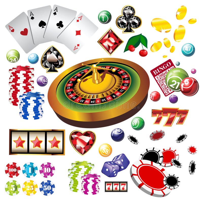 The Set of Vector Casino Elements or Icons Stock Vector - Illustration ...