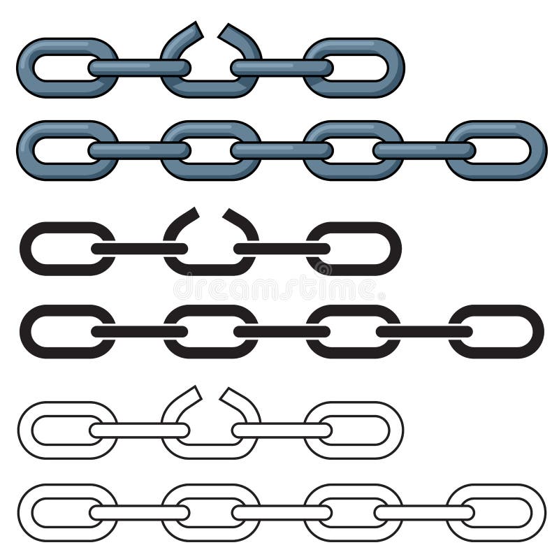 Set of vector chains stock vector. Illustration of border - 109394196