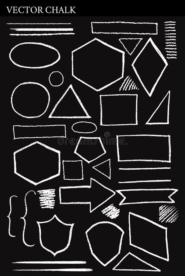 Chalk Texture Square Banner On Blackboard Stock Vector - Illustration ...